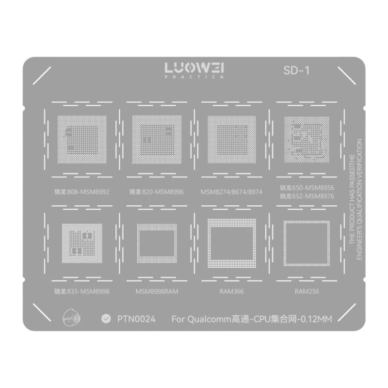 LUOWEI Qualcomm 0.12mm CPU Reballing Stencil – iSupplyParts