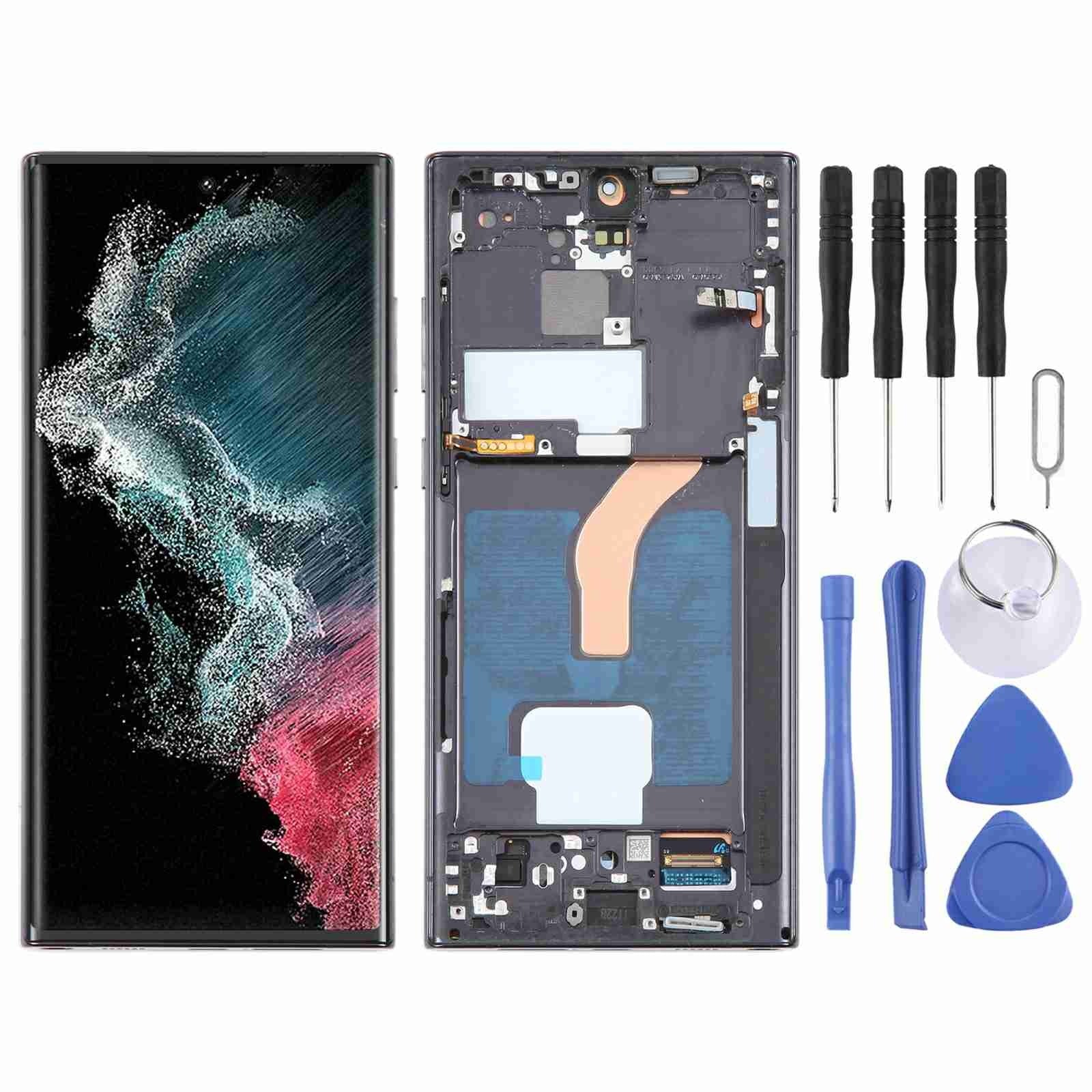 OLED Screen for Samsung Galaxy S22 Ultra with Frame and Tools Kit ...
