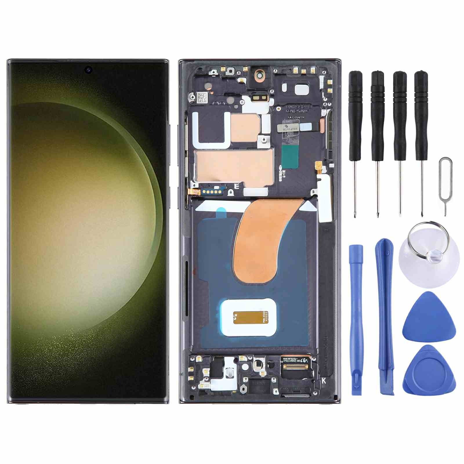 OLED Screen for Samsung Galaxy S23 Ultra with Frame and Tools Kit ...